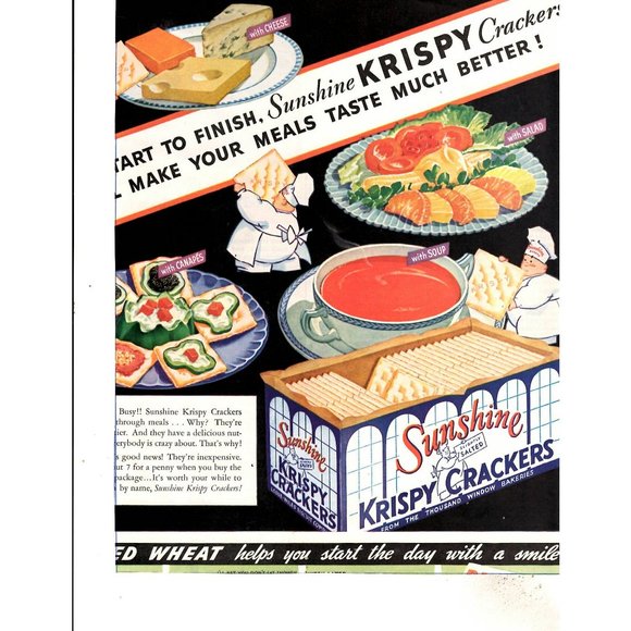 Sunshine Krispy Crackers | Wall Decor | Vintage Sunshine Krispy ...